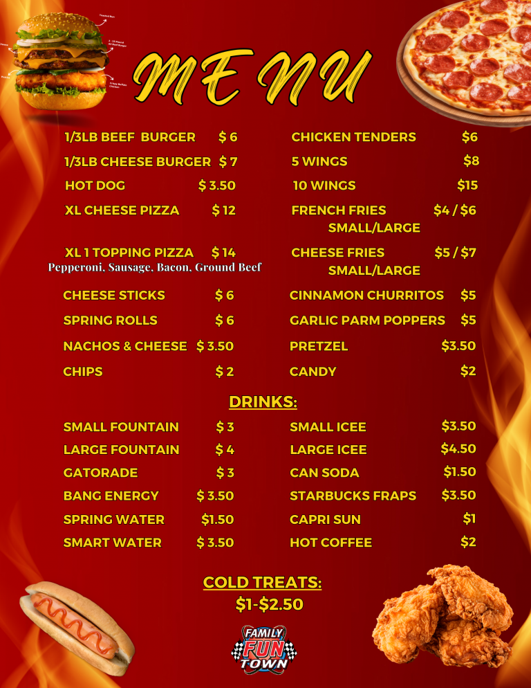Menu – Family Fun Town